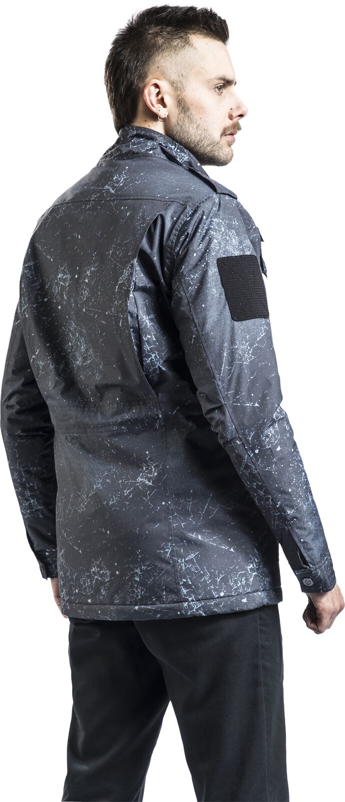 Between-seasons jacket with various patches | Rock Rebel by EMP Mid ...