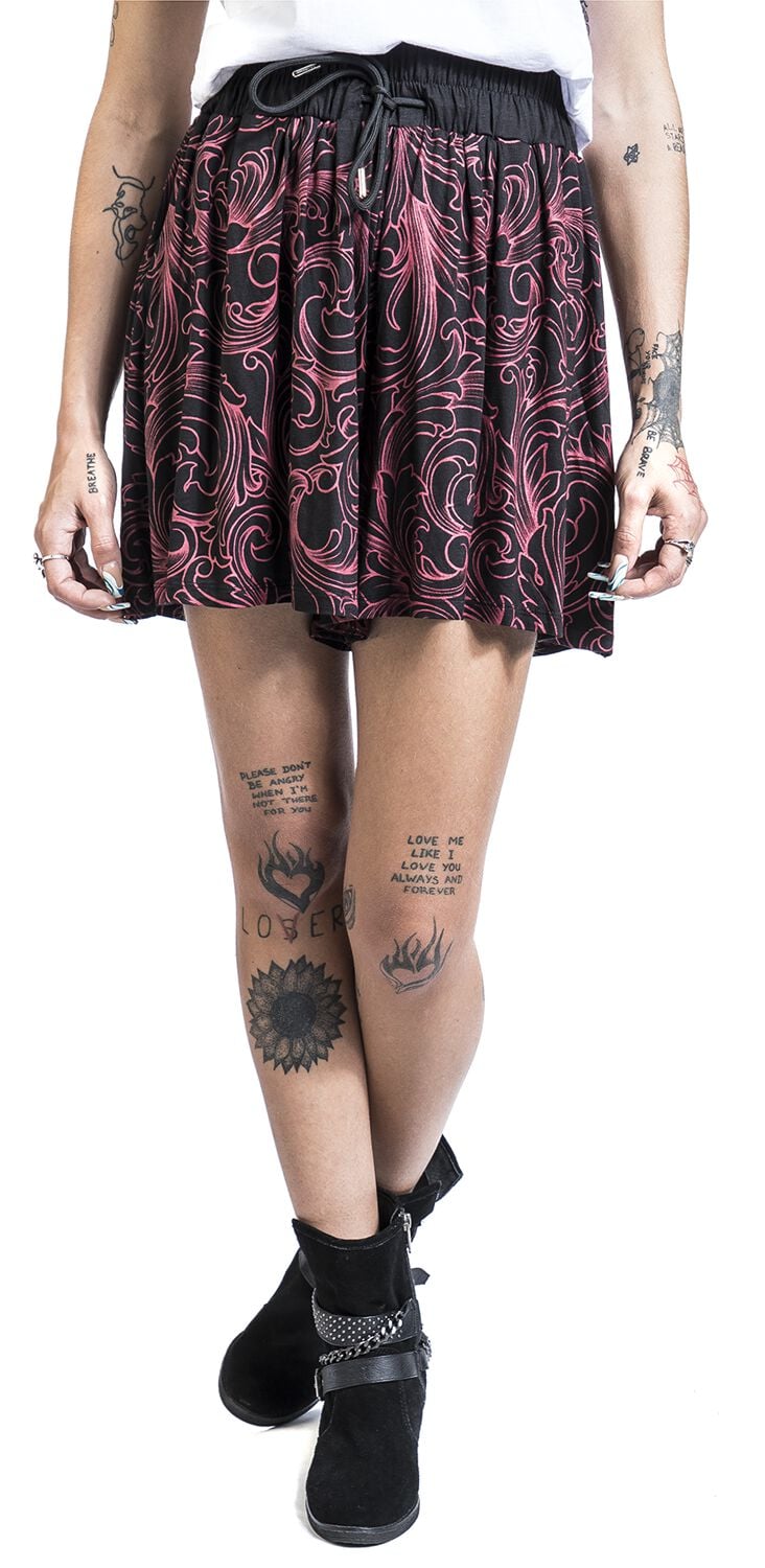 Soft fabric shorts with red decorations | Black Premium by EMP Shorts | EMP