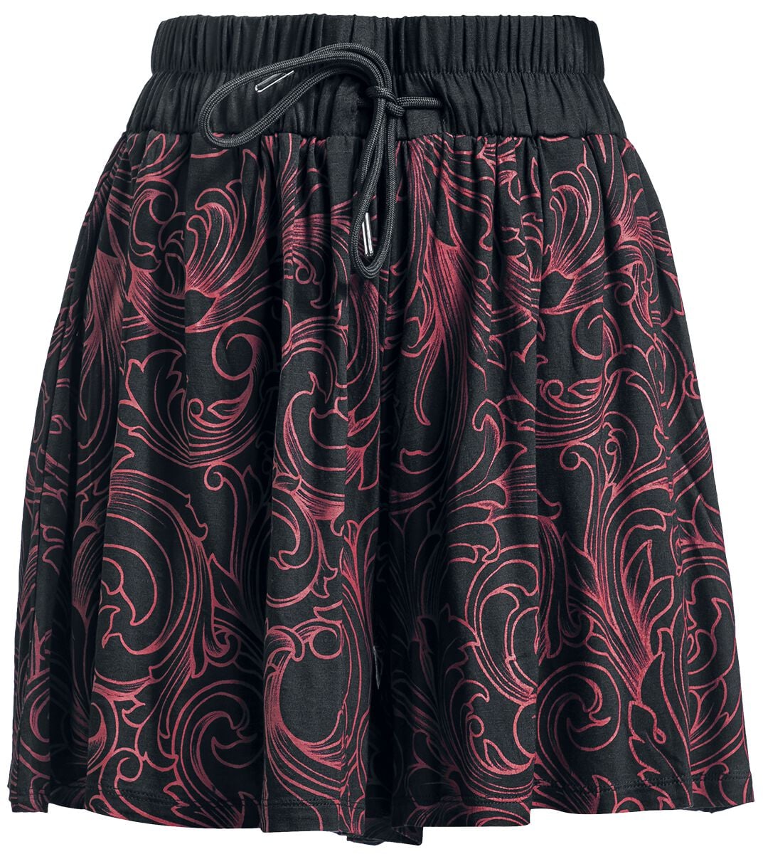 Soft fabric shorts with red decorations | Black Premium by EMP Shorts | EMP